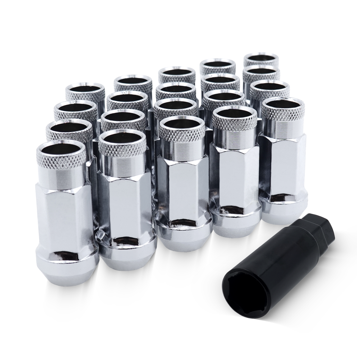 EZAccessory 1/2-20 Extended Tuner Lug Nuts 20 Pieces Racing Open End S